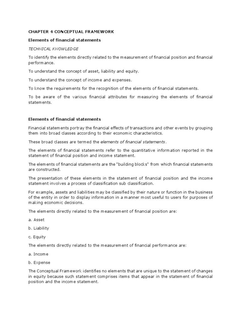 Chapter 4 Conceptual Framework Revised | Download Free PDF | Expense | Revenue