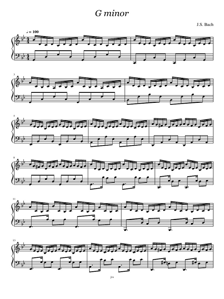 J.S. Bach's G Minor Composition | PDF