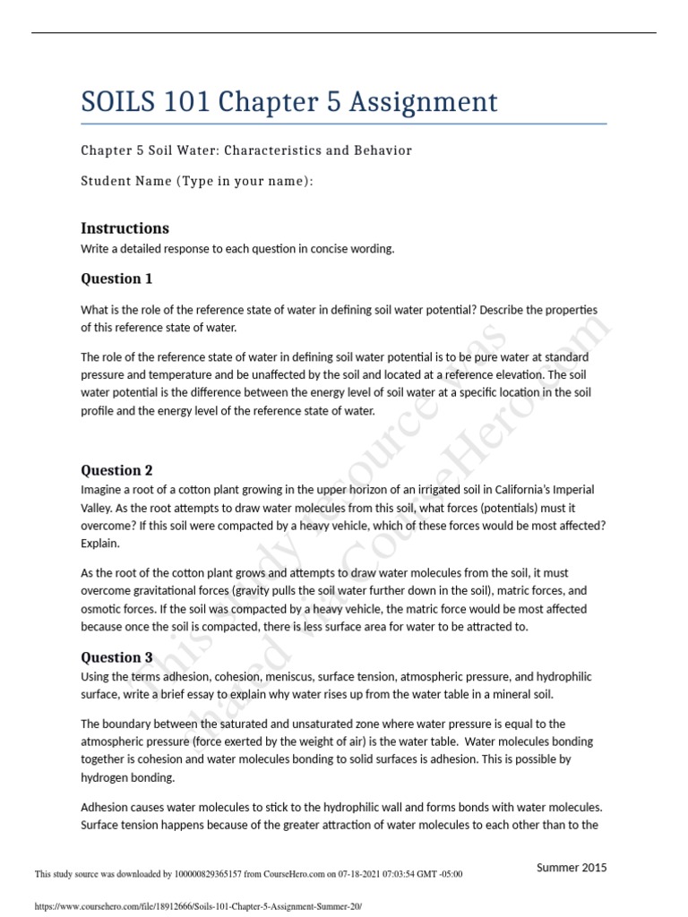 This Study Resource Was: SOILS 101 Chapter 5 Assignment | PDF | Soil ...