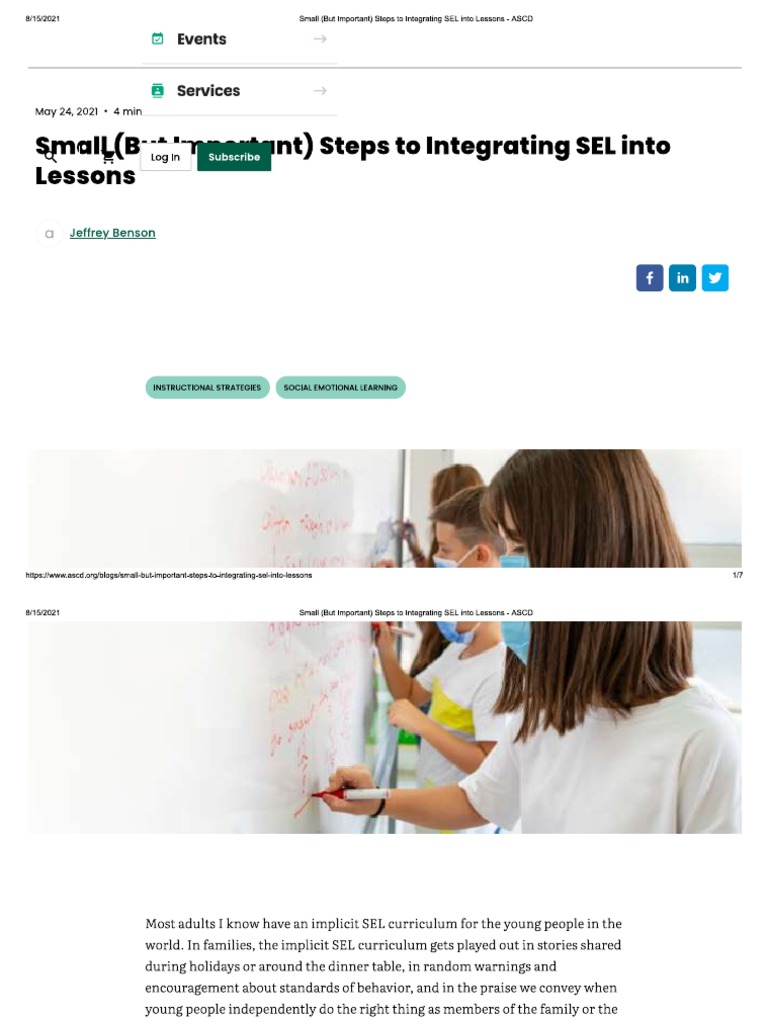 Steps To Integrate SEL Into Lesson | PDF