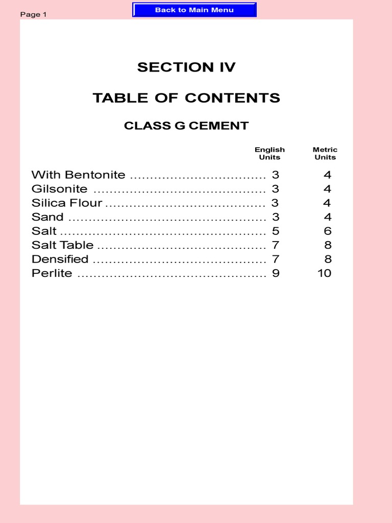 Section Iv: Class G Cement | PDF | Pascal (Unit) | Materials