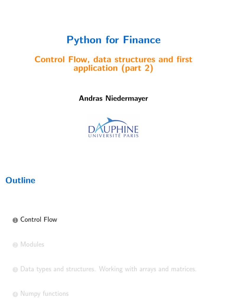 Slides Python4Finance LA3 | PDF | Matrix (Mathematics) | Computing