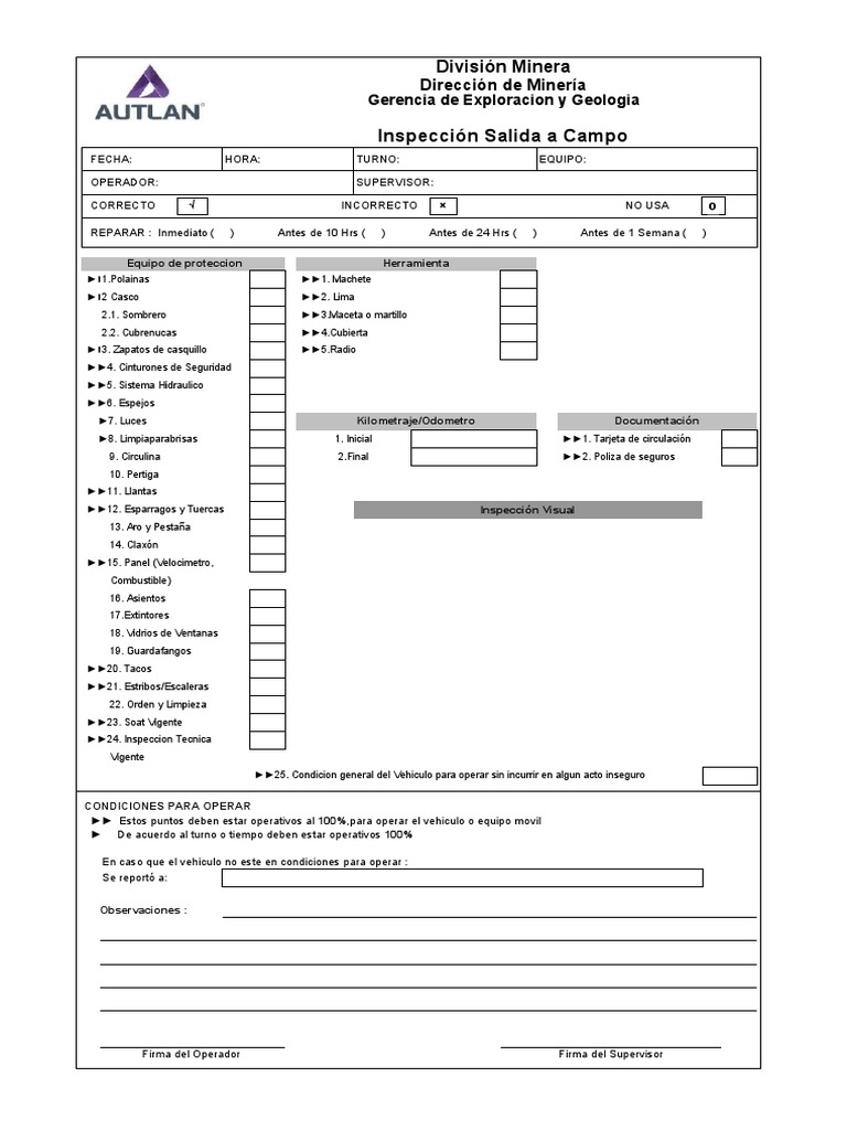 Check - List - de Revision Vehicular | PDF