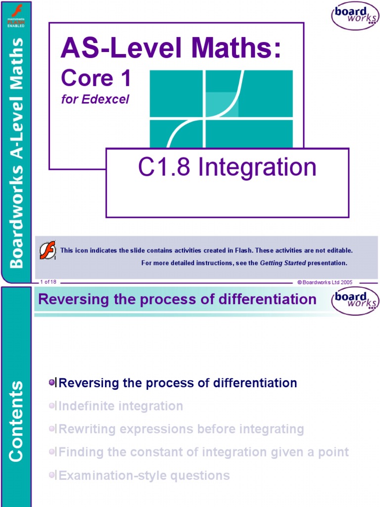 AS-Level Maths:: Core 1 | PDF | Derivative | Integral