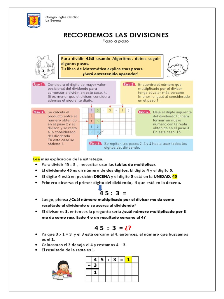Divisiones Paso A Paso | PDF | División (Matemáticas) | Sustracción