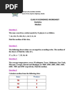 STATISTICS - UNIT - 1 - WORKSHEET Class 11 | PDF | Statistics | Data