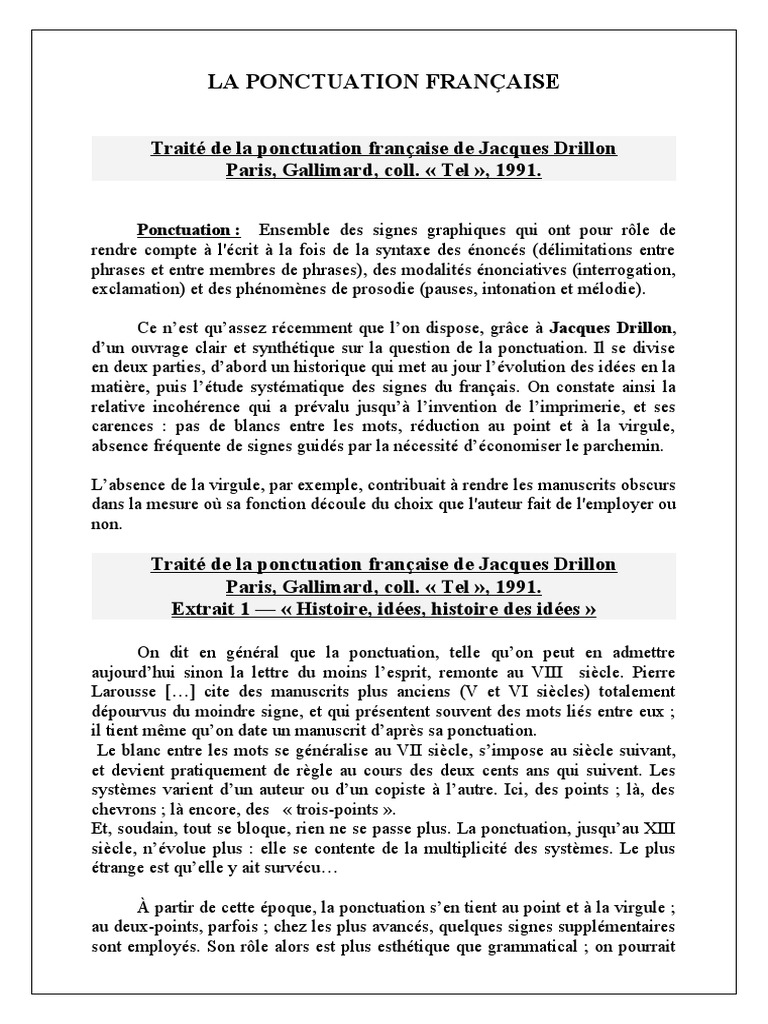 Histoire et rôle de la ponctuation française | PDF | Ponctuation | Phrase