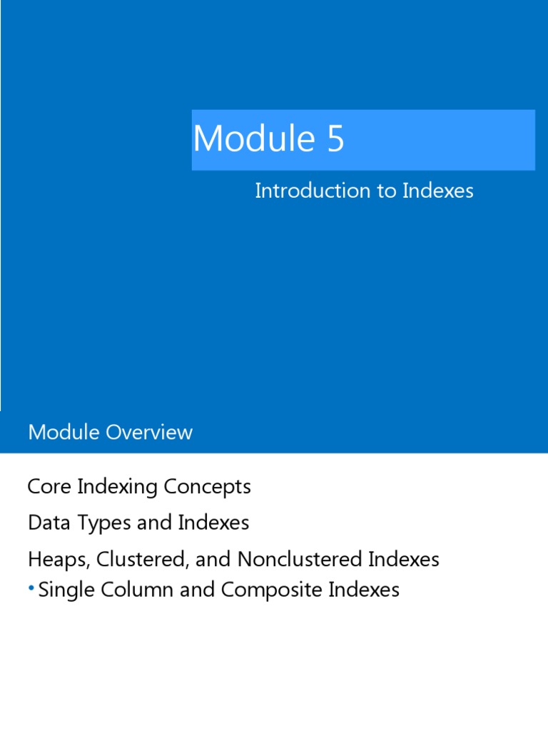 Introduction To Indexes | PDF | Database Index | Microsoft Sql Server