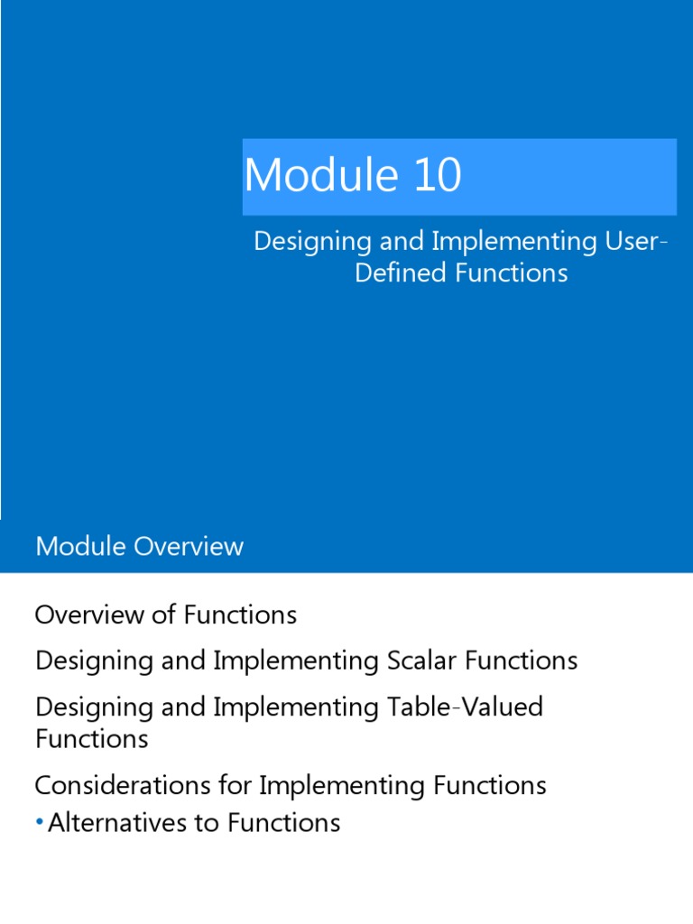 Designing And Implementing User Defined Functions Pdf Subroutine 