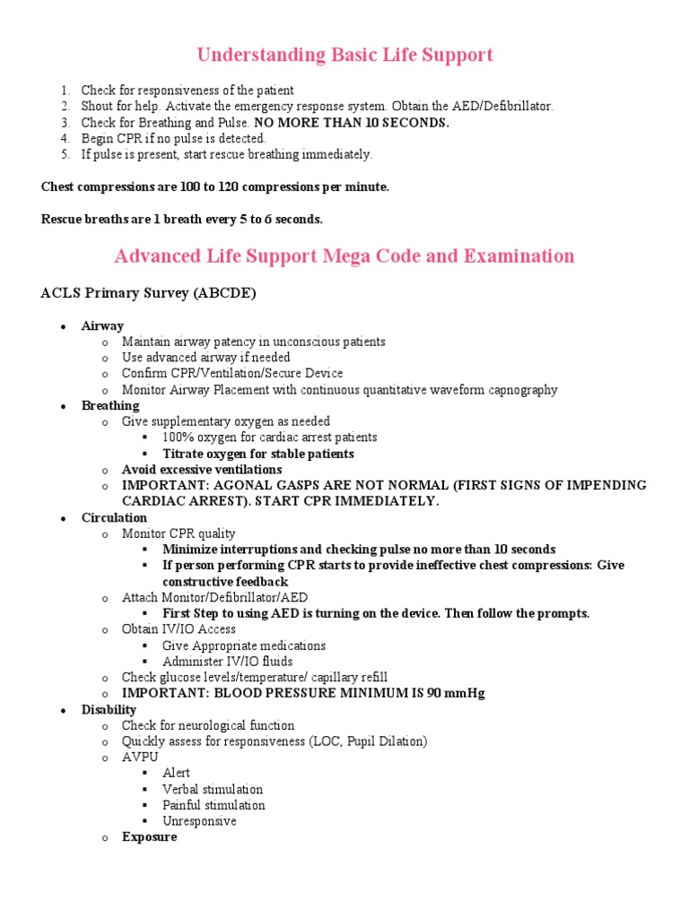 Acls Cheat Sheet PDF | Download Free PDF | Cardiopulmonary ...