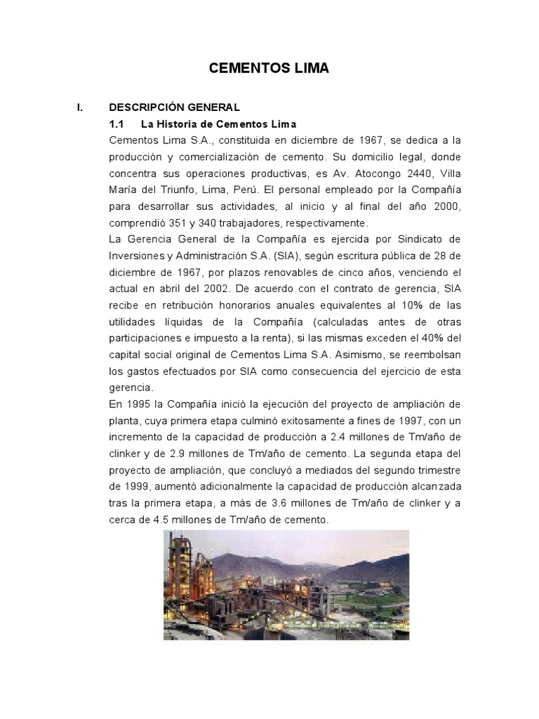 Cementos Lima | PDF | normas internacionales de INFORMACION FINANCIERA ...