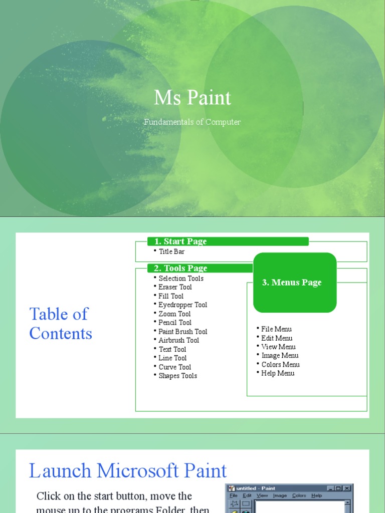 Ms Paint: Fundamentals of Computer | PDF | Window (Computing) | Button (Computing)