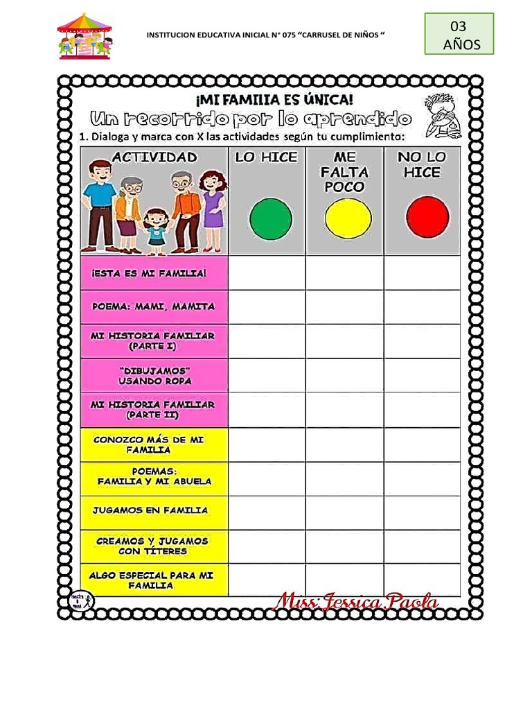 Hoja de Trabajo Mi Familia Es Unica | PDF