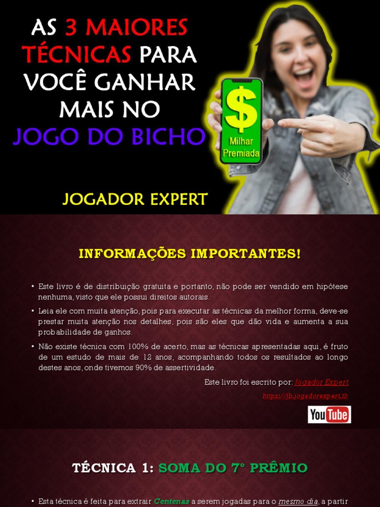 3 Técnicas incríveis para ganhar mais no jogo do bicho | PDF