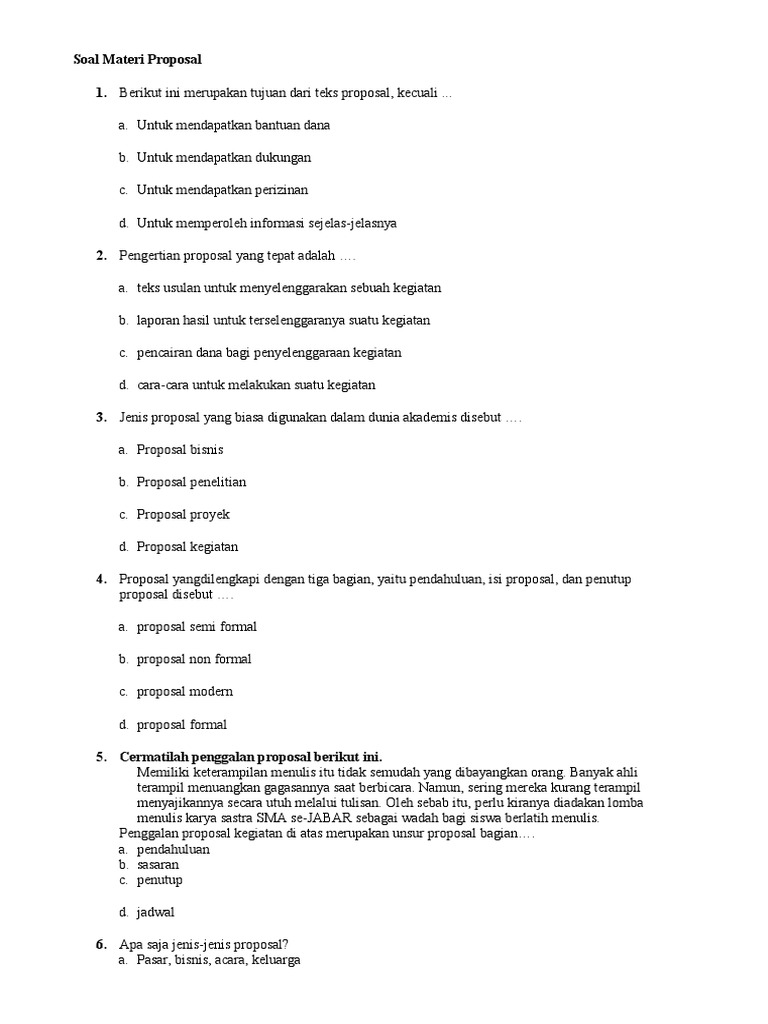Soal Proposal | PDF