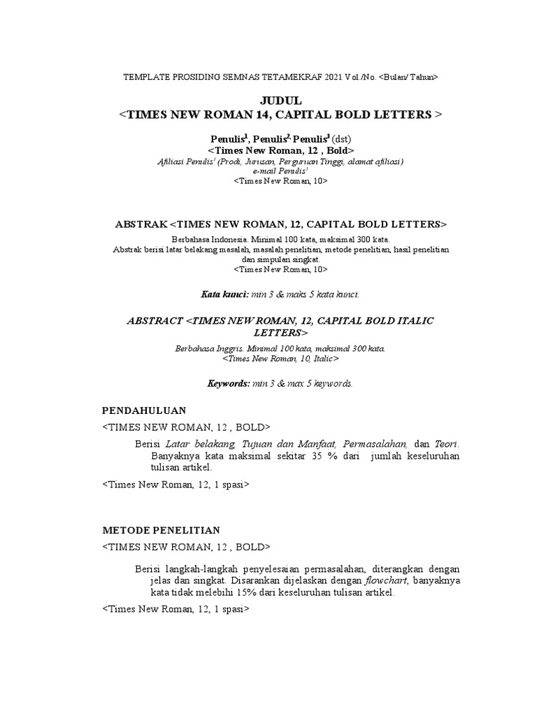 Template Semnas Tetamekraf 2021 | PDF