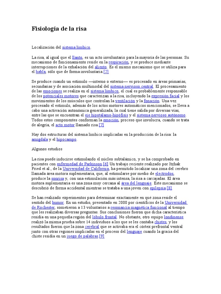 Fisiología de la risa | PDF | La risa | Sistema límbico