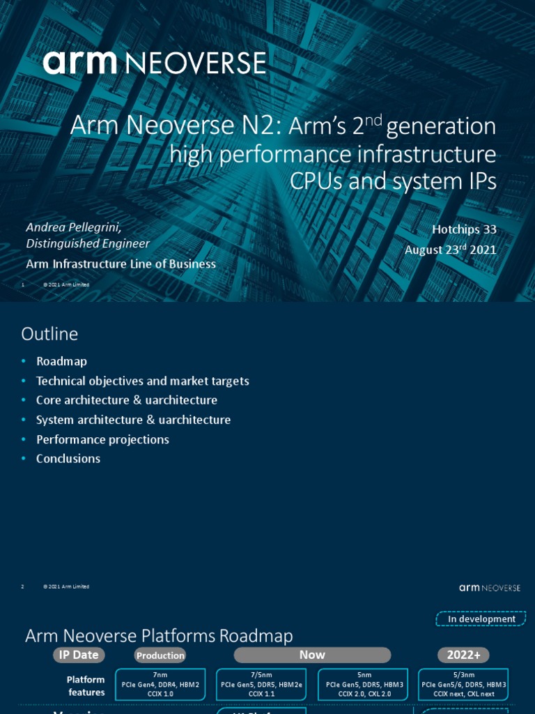 Arm Neoverse N2:: Arm'S 2 Generation High Performance Infrastructure ...