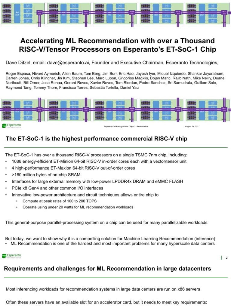 Accelerating ML Recommendation With Over A Thousand Risc-V/Tensor ...