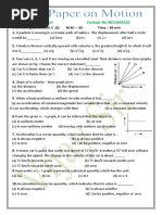 CBSE Class 9 Physics Worksheet - Motion PDF | PDF | Acceleration | Velocity