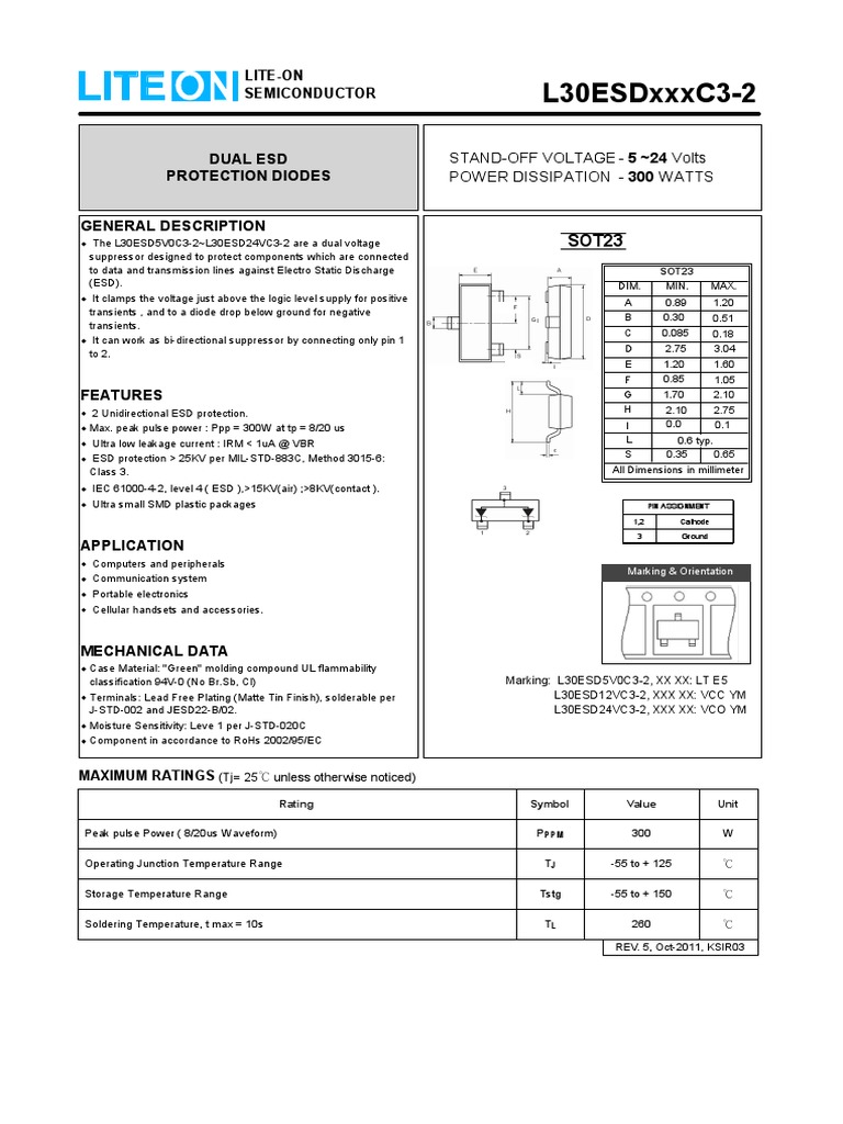 Dual ESD Protection Diodes Provide Reliable Protection Against ...