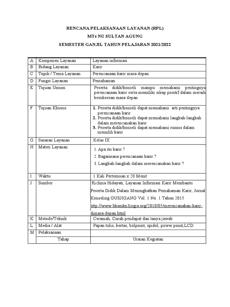 RPL Xi Perencanaan Karir Ix | PDF