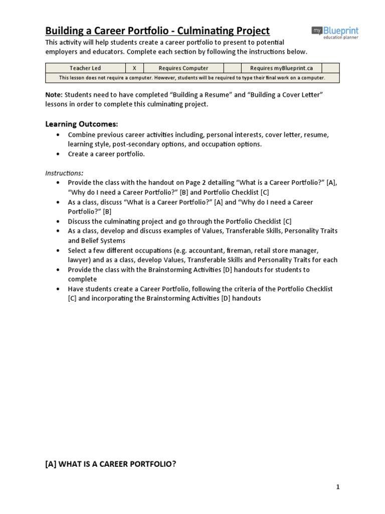 Create Your Career Portfolio Guide | PDF | Learning | Cognition