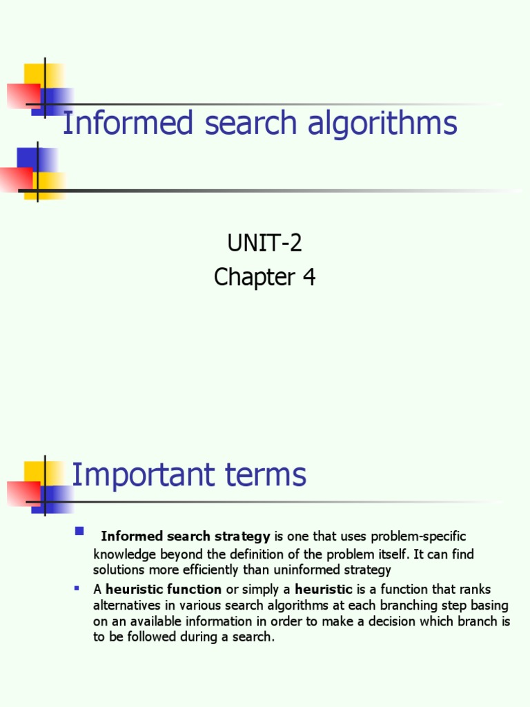 Informed Search Algorithms: UNIT-2 | PDF | Algorithms And Data Structures | Combinatorics