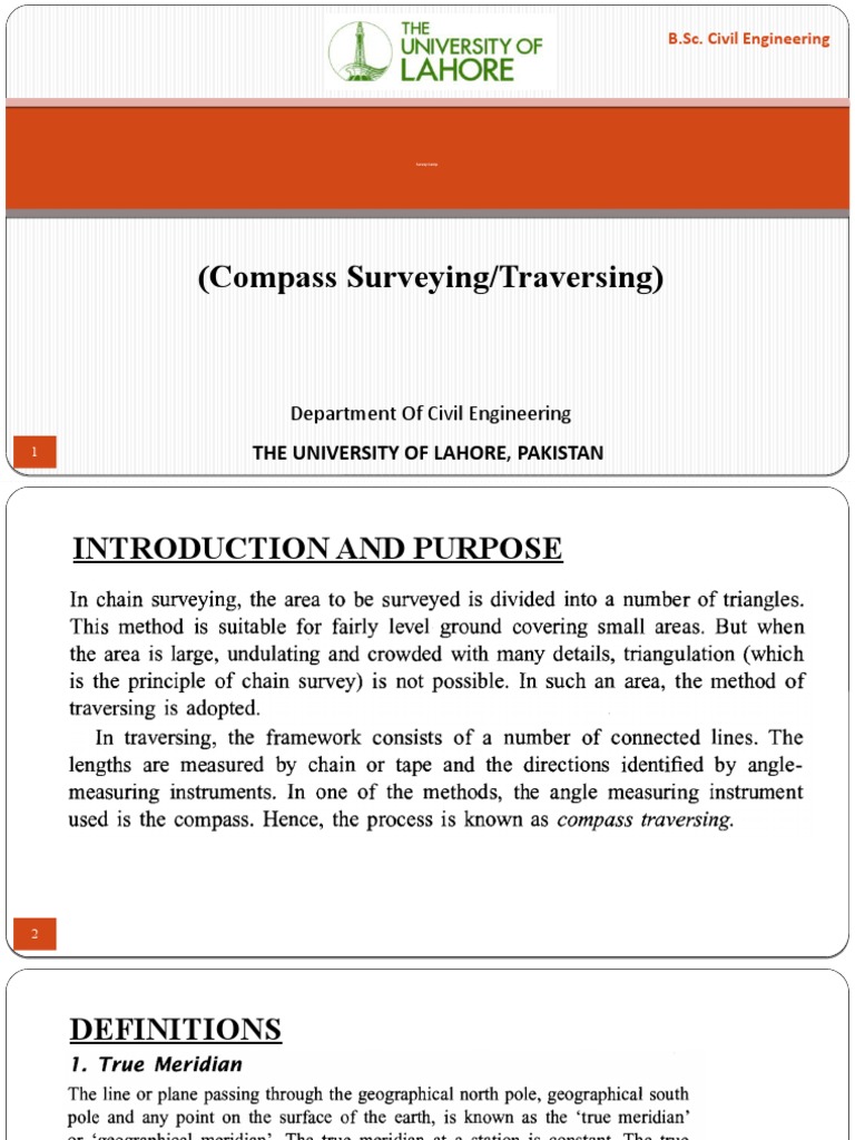 (Compass Surveying/Traversing) : The University of Lahore, Pakistan ...