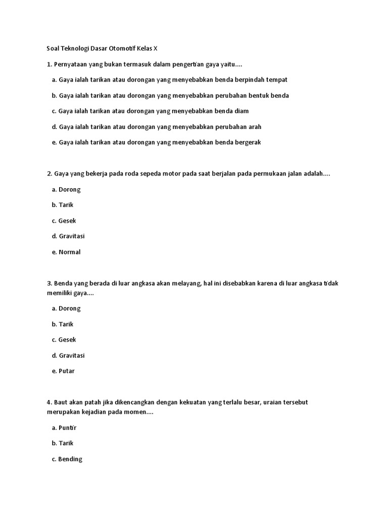 Soal Tdo Pilihan Ganda | PDF