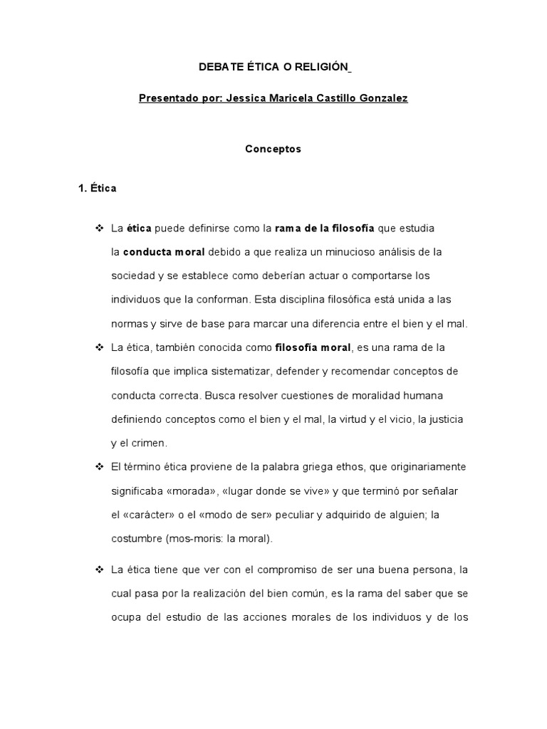 Ética y Religión: Diferencias Clave | PDF | Moralidad | Dios