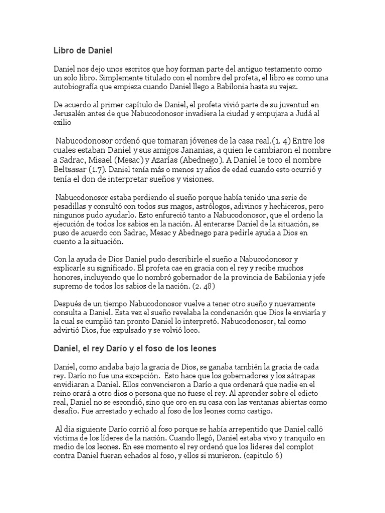 Libro de Daniel 3 | PDF | Daniel (figura bíblica) | Nabucodonosor Ii