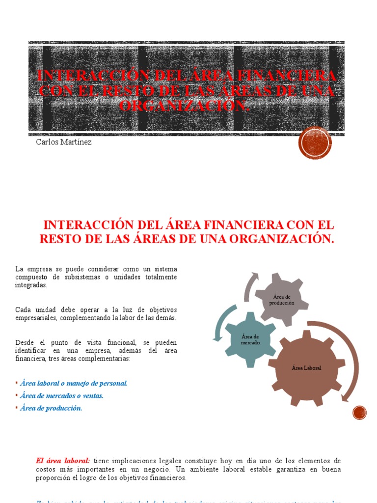 Interacción Del Área Financiera Con El Resto de Las Áreas de Una ...