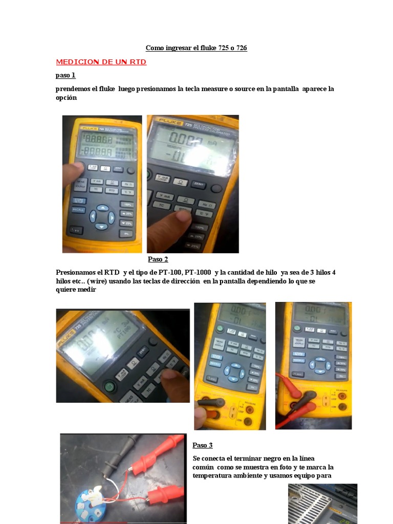 Como Ingresar El Fluke 725 o 726 | PDF
