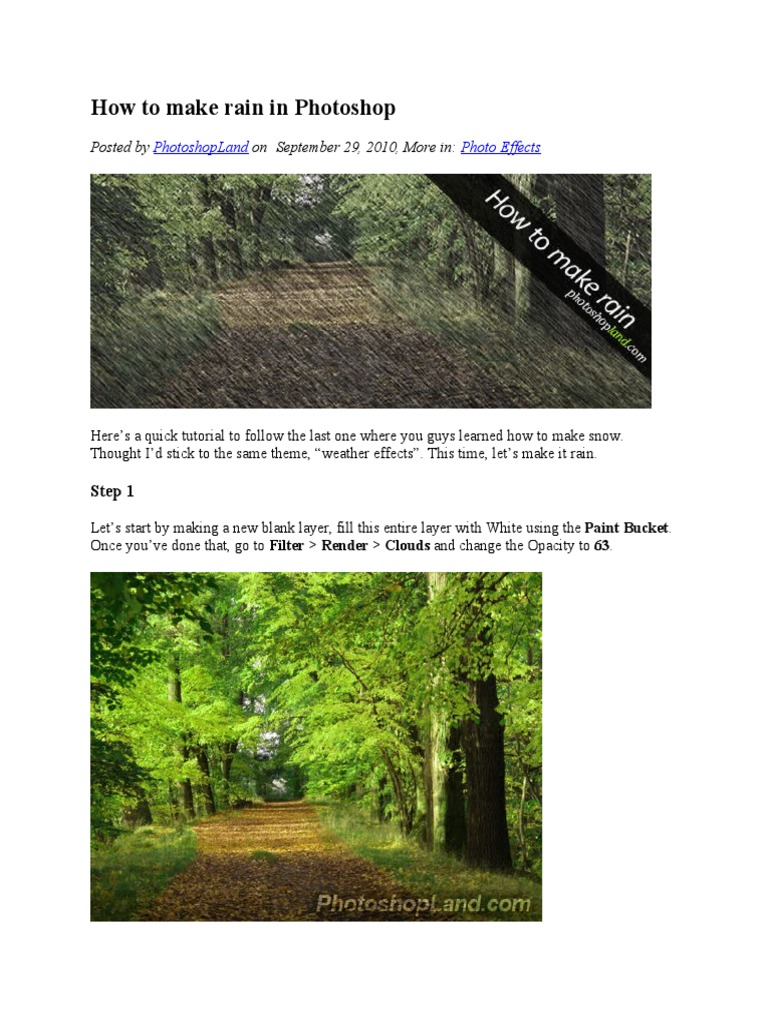 Create Realistic Rain in Photoshop | PDF | Adobe Photoshop ...