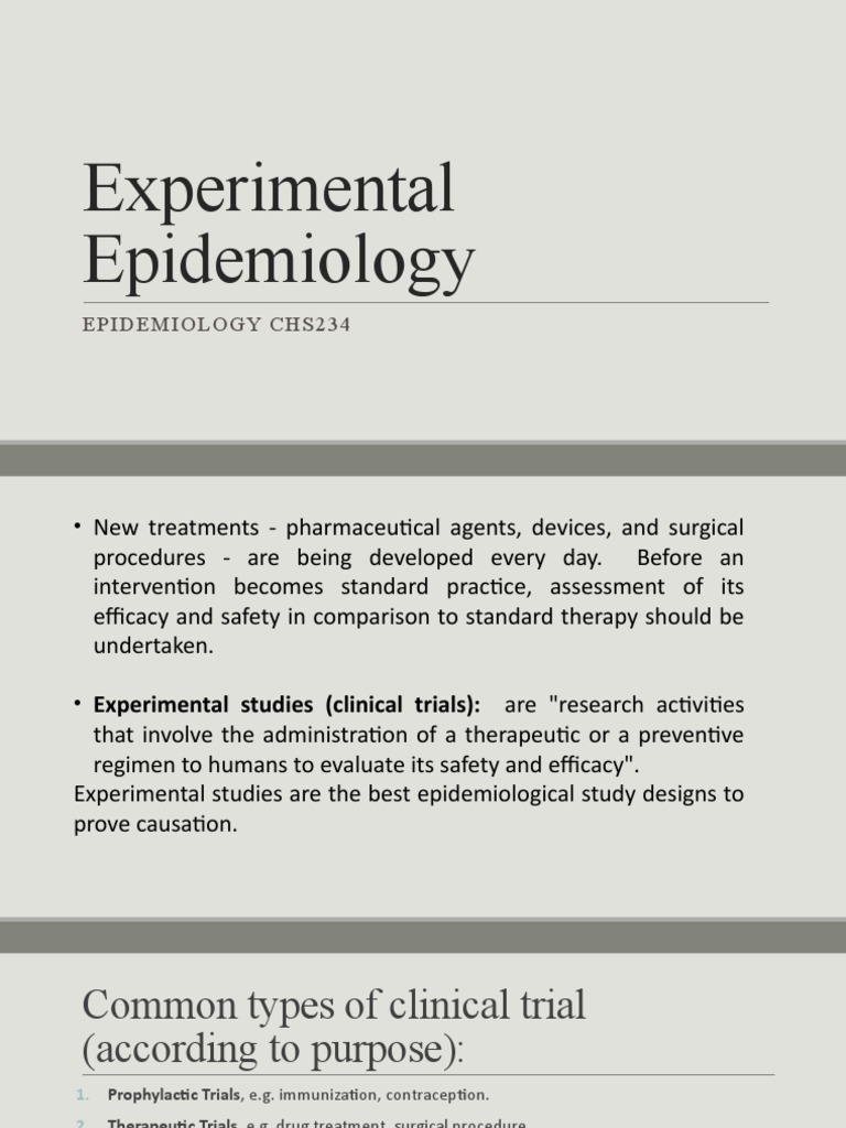 Epidemiology Lec 9 | PDF | Clinical Trial | Randomized Controlled Trial