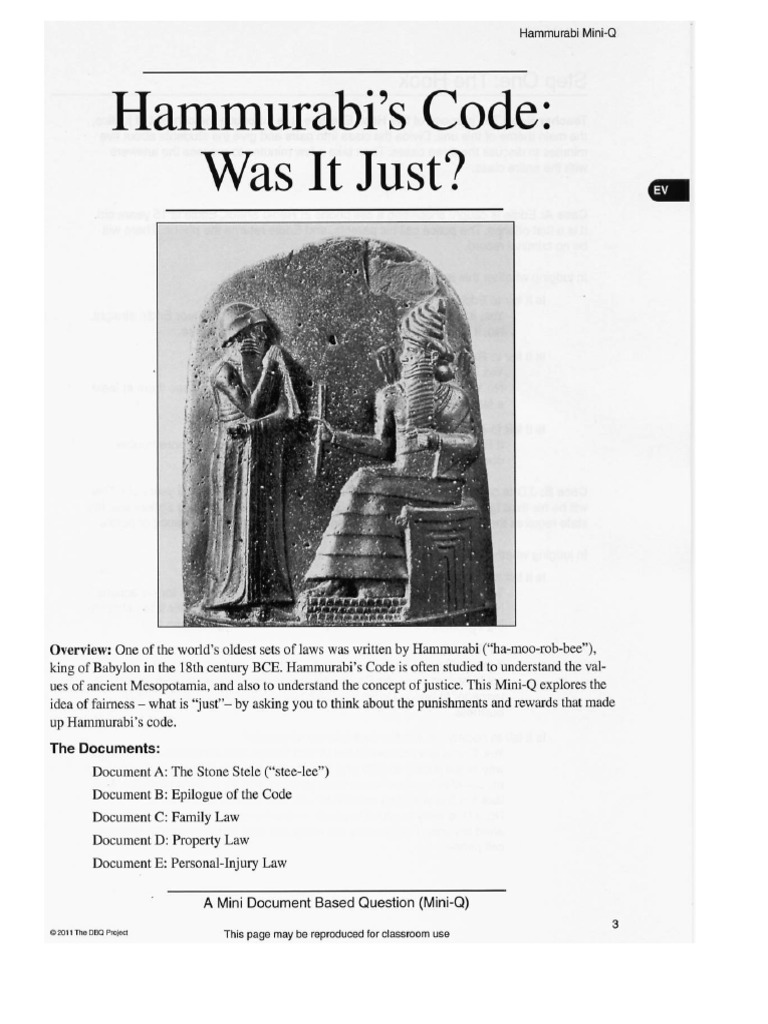 Hammurabi Code DBQ Student Version | PDF