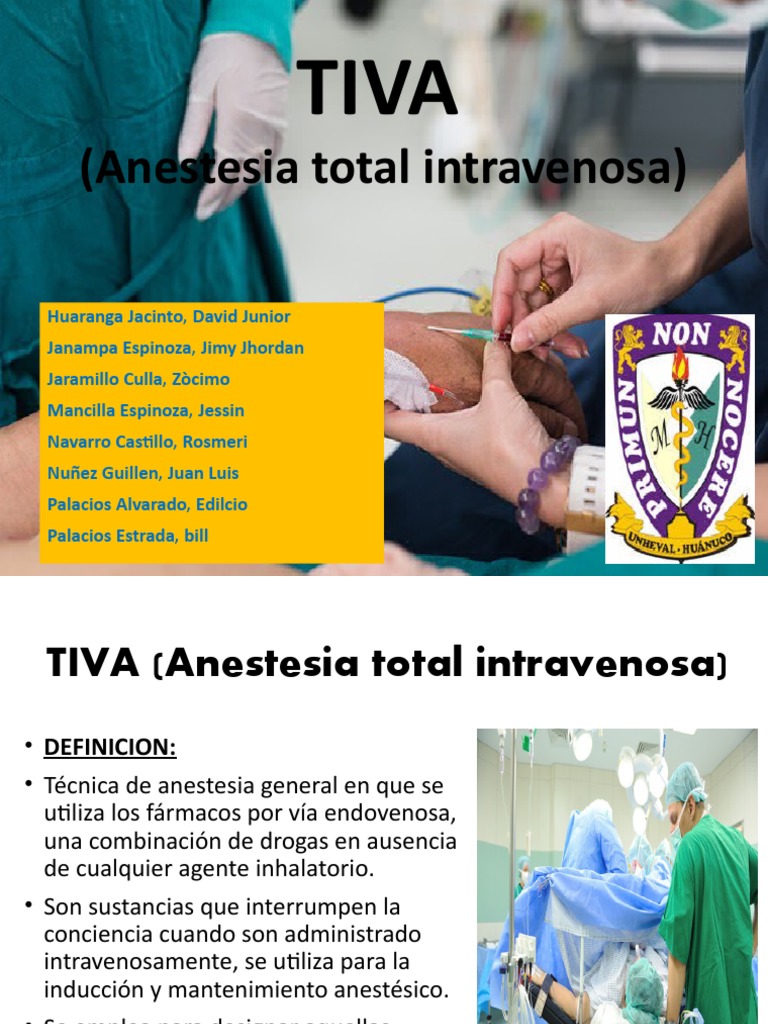 TIVA | PDF | Anestesia | Terapia intravenosa