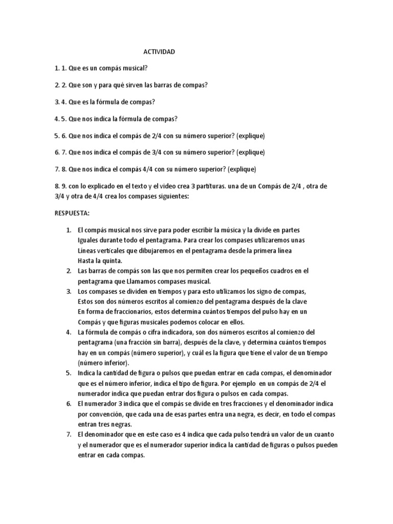 Conceptos Básicos del Compás Musical | PDF