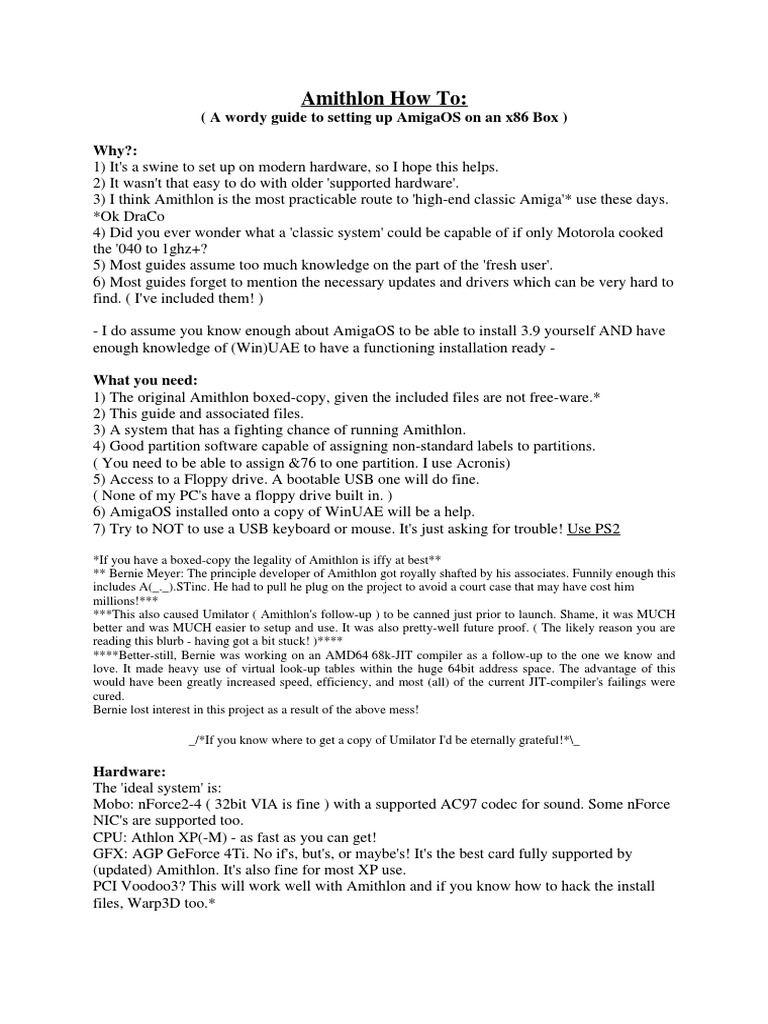 An Accessible Guide to Setting Up AmigaOS on Modern Hardware Using ...