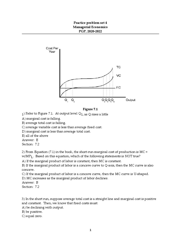 Practice Problem Set 4 With Answers (A) | PDF | Perfect Competition ...