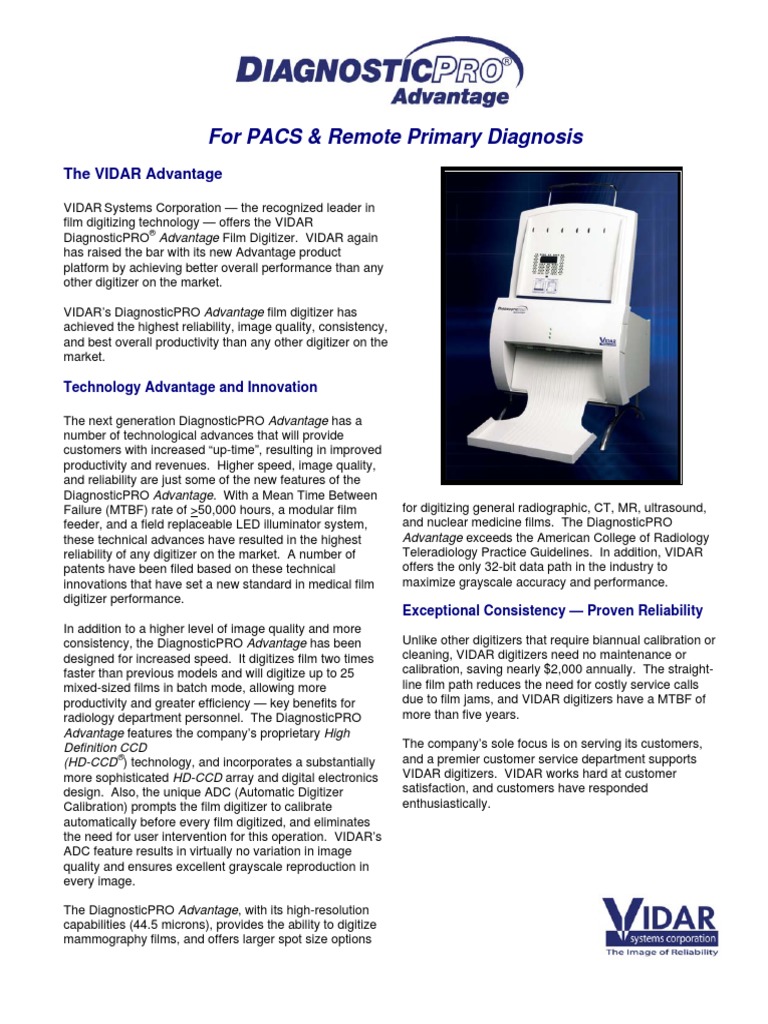 For PACS & Remote Primary Diagnosis: The VIDAR Advantage | PDF ...