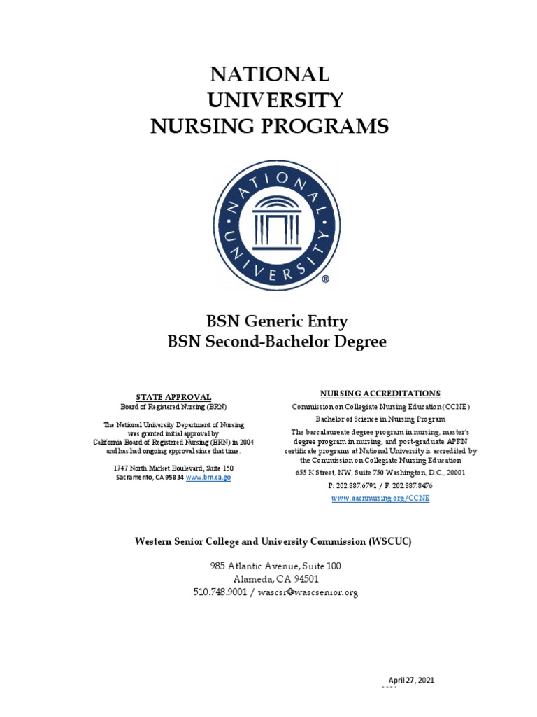 National University Nursing Programs: BSN Generic Entry BSN Second ...