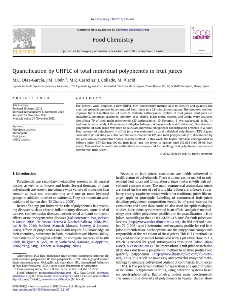 HPLC | PDF | High Performance Liquid Chromatography | Polyphenol