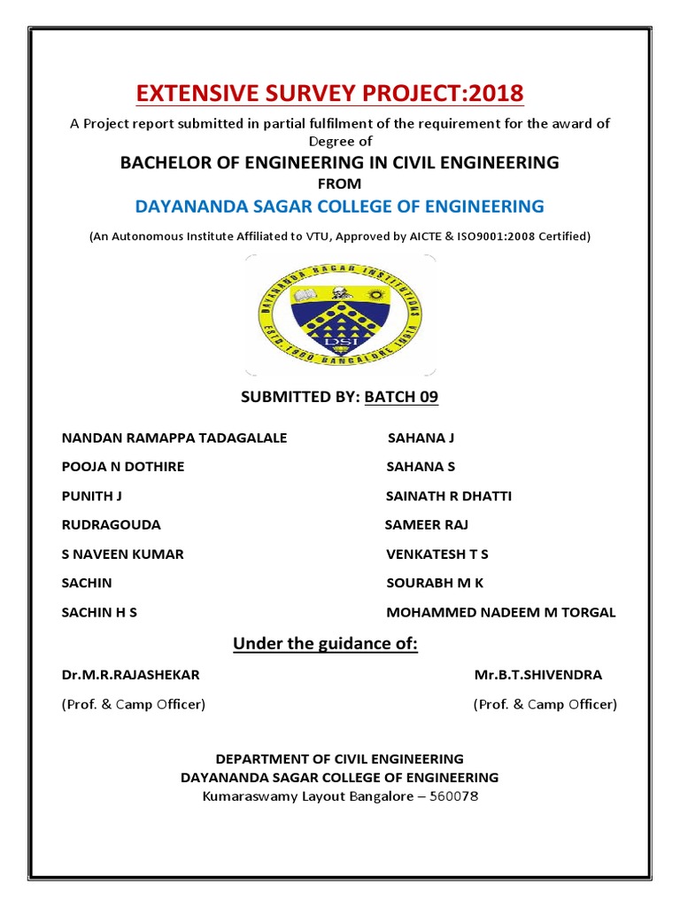 Extensive Survey Project Extensive Survey Project:2018:2018 | PDF ...