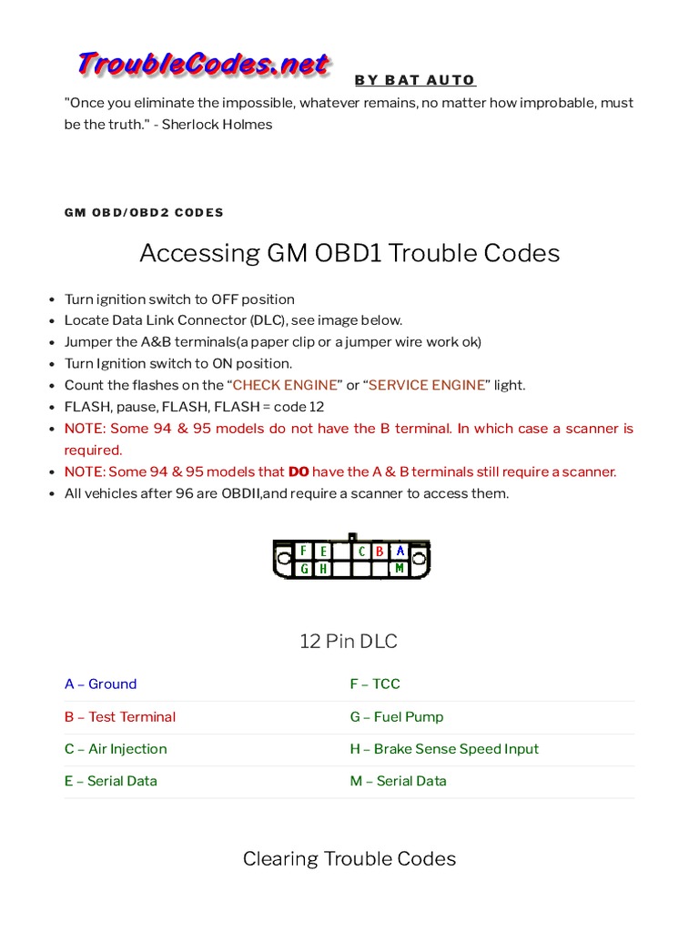 GM OBD - OBD2 Codes | PDF | Industries | Chevrolet