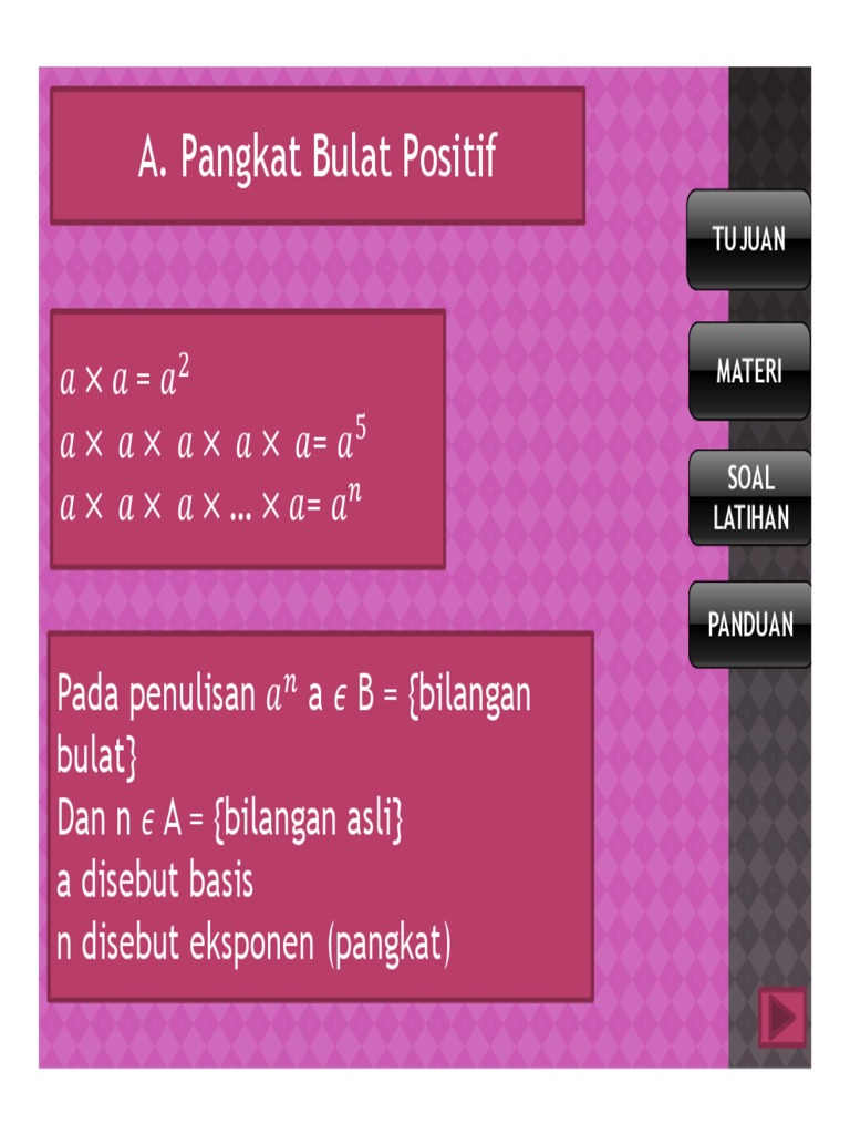 PRESENTASI BILANGAN BERPANGKAT KELAS 9 MTs | PDF | Metode & Bahan Ajar