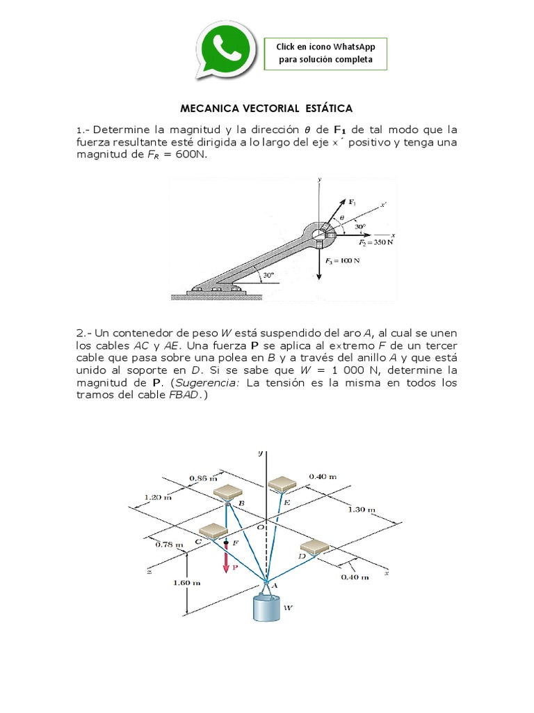 Mecanica Vectorial Estática | PDF