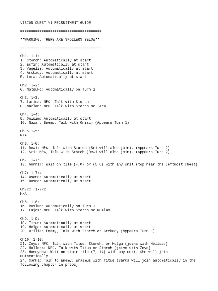 VQ v2 Recruitment Guide | PDF