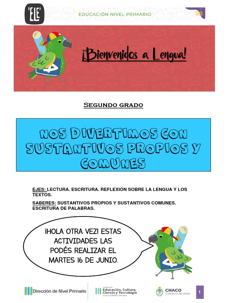 Actividades de 2° Grado - Sustantivos Propios y Comunes | PDF